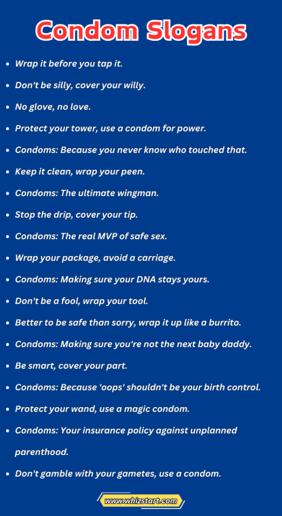 Condom Slogans & Sayings: 320+ Funny Taglines - Whiz Start
