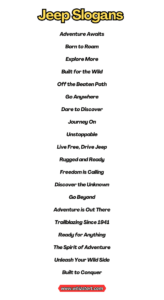 320+ Catchy Jeep Slogans, Taglines and Phrases - Whiz Start