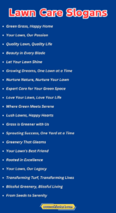 280+ Catchy Lawn Care Slogans & Taglines to Advertise - Whiz Start