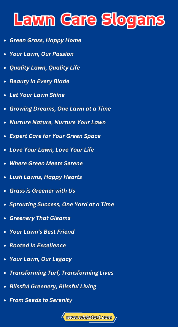 280 Catchy Lawn Care Slogans Taglines To Advertise Whiz Start 280 Catchy Lawn Care Slogans Taglines To Advertise Whiz Start
