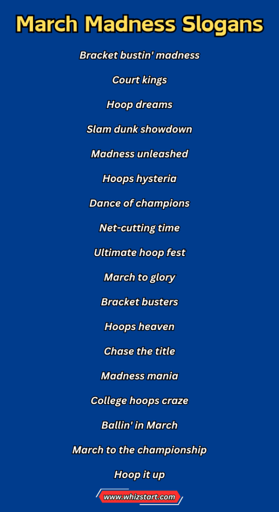 300+ Catchy March Madness Slogans and Sayings for Marketing - Whiz Start