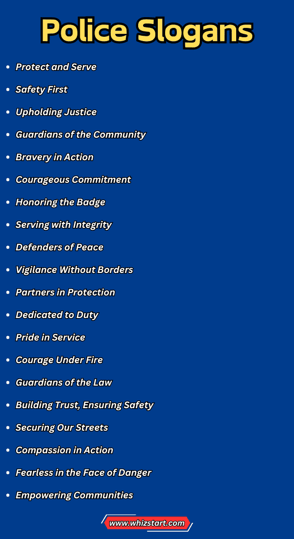 320 Catchy Serving Police Slogans And Mottos Whiz Start