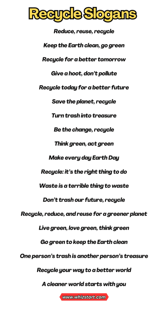 Recycle Slogans: 310+ Catchy Mottos to Save Earth - Whiz Start