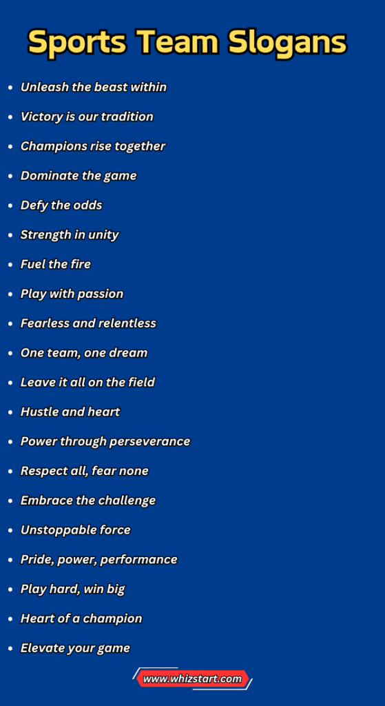 360+ Sparking Sports Team Slogans and Sayings to Motivate - Whiz Start
