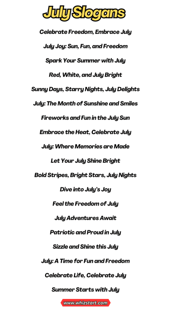 204+ Catchy 4th of July Slogans and Quotes - Whiz Start
