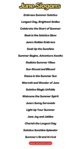 231+ Catchy June Slogans and Quotes - Whiz Start