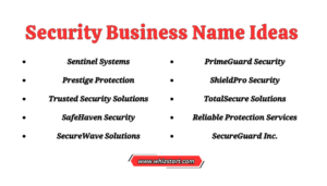 931+ Good Security Company Name Ideas List - Whiz Start