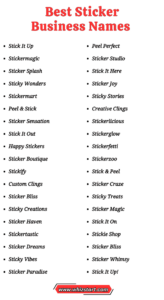796+ Best Sticker Business Name Ideas for Your Startup - Whiz Start