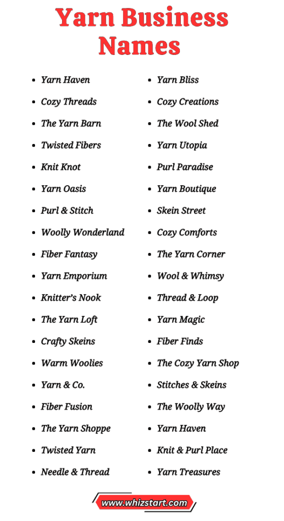 758+ Unique Yarn Business Names to Inspire Your Yarn Store - Whiz Start