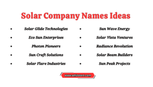 Solar Company Names: 600+ Ideas to Energize Your Brand - Whiz Start