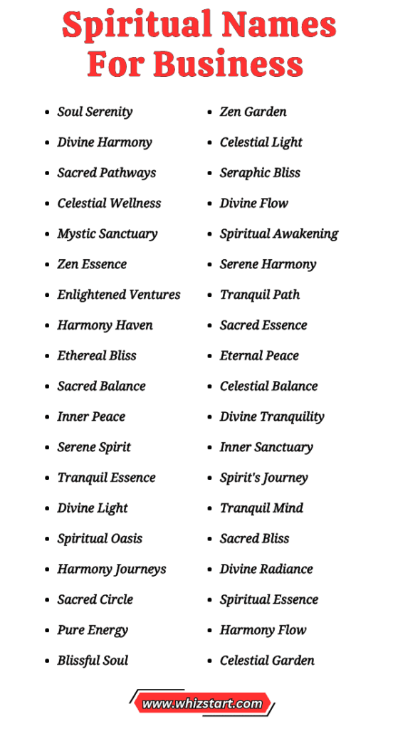 794+ Top Spiritual Business Names for Your Holistic Practice - Whiz Start