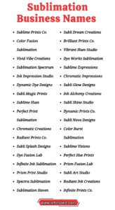 748+ Unique Sublimation Business Names to Spark Your Creativity - Whiz ...