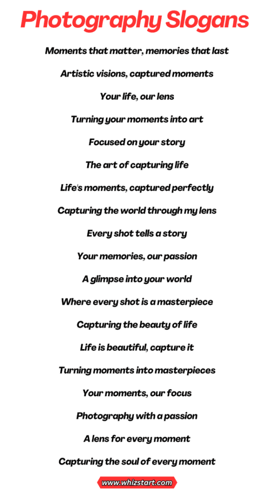 Photography Slogans That Click: Stand Out with These Phrases - Whiz Start