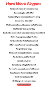 Best Hard Work Slogans to Inspire and Drive Your Success - Whiz Start