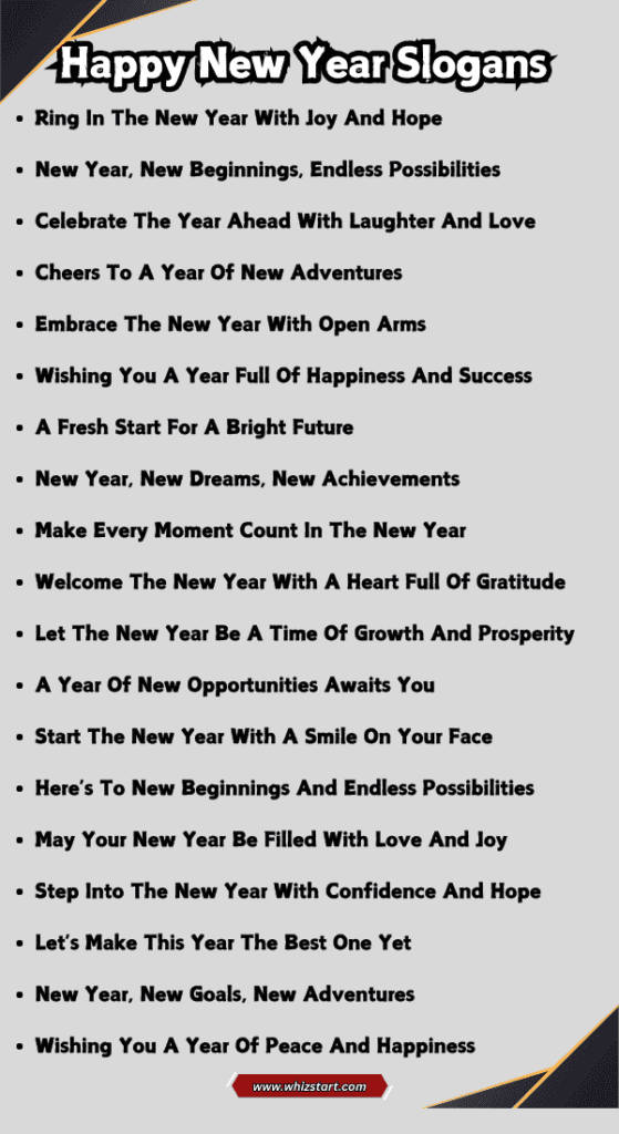 Top New Year Slogans to Inspire Your 2025 Resolutions - Whiz Start