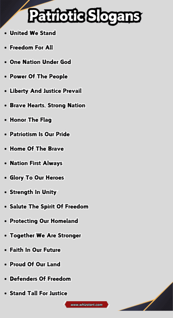 100+ Powerful Patriotic Slogans to Inspire National Pride - Whiz Start