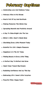50+ Perfect February Captions for Every Mood and Moment - Whiz Start