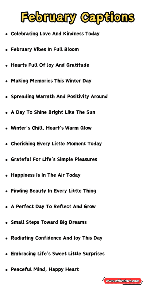 50+ Perfect February Captions for Every Mood and Moment - Whiz Start