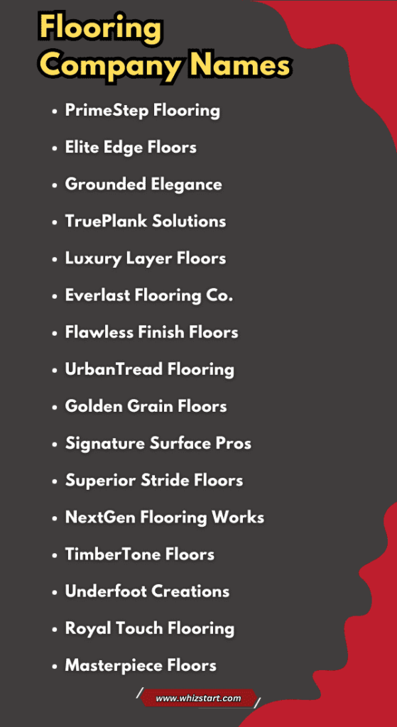 99+ Good Flooring Company Names to Attract More Clients - Whiz Start