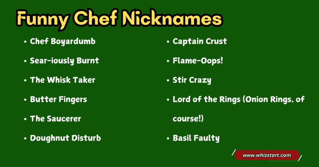 Funny Chef Nicknames: 150+ Creative Chef Names Ideas