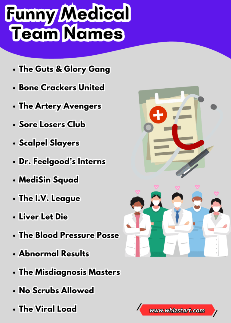Funny Medical Team Names: 150+ Ideas for Healthcare Heroes - Whiz Start