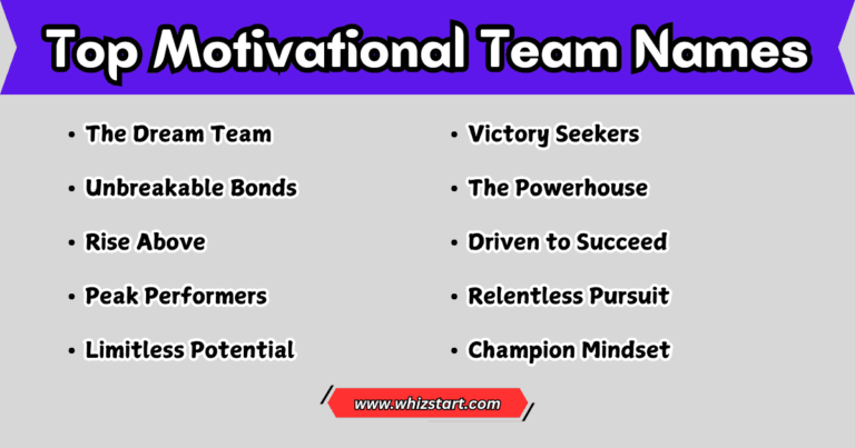 Motivational Team Names: 320+ Ideas to Boost Morale - Whiz Start